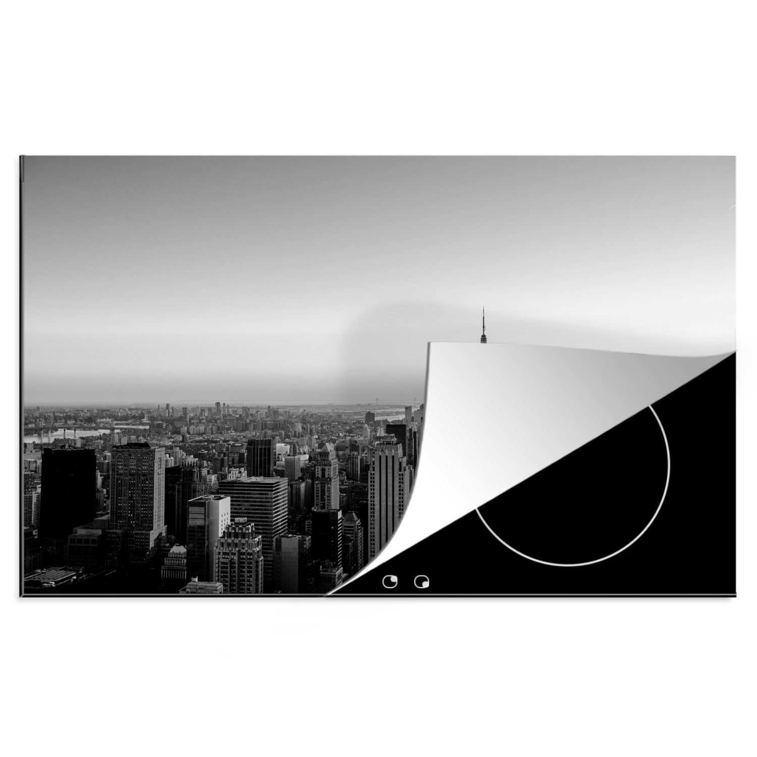 Muchowow Herdblende Abdeckplatte New York Skyline Sonnenuntergang