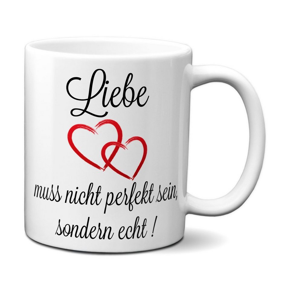 TASSENKING Tasse, Liebe muss nicht perfekt sein, sondern echt TASSENKING Tasse, Liebe muss nicht perfekt sein, sondern echt