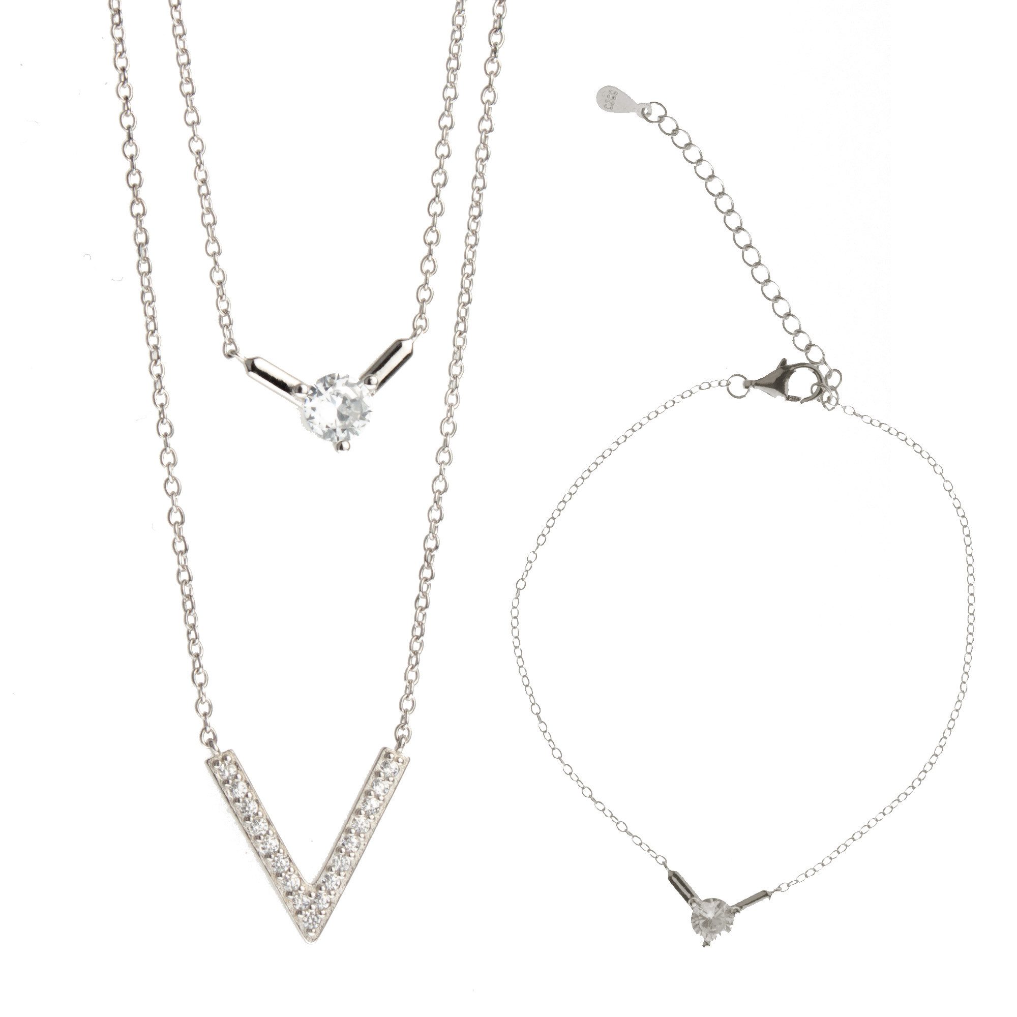 Schmuckset Schmuck-Set Echtsilber, Sie besteht aus zwei Ketten, die ...