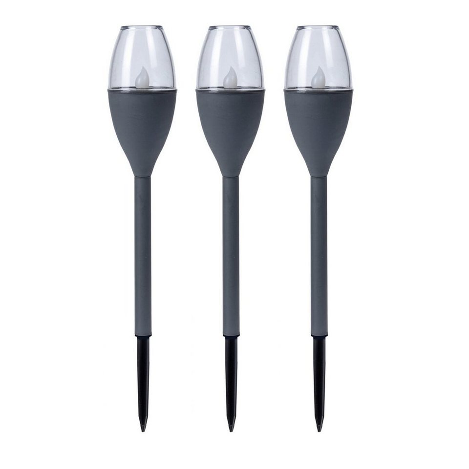 Hti Living Led Solarleuchte Solarlampe 3er Set Mit Erdspieß Online