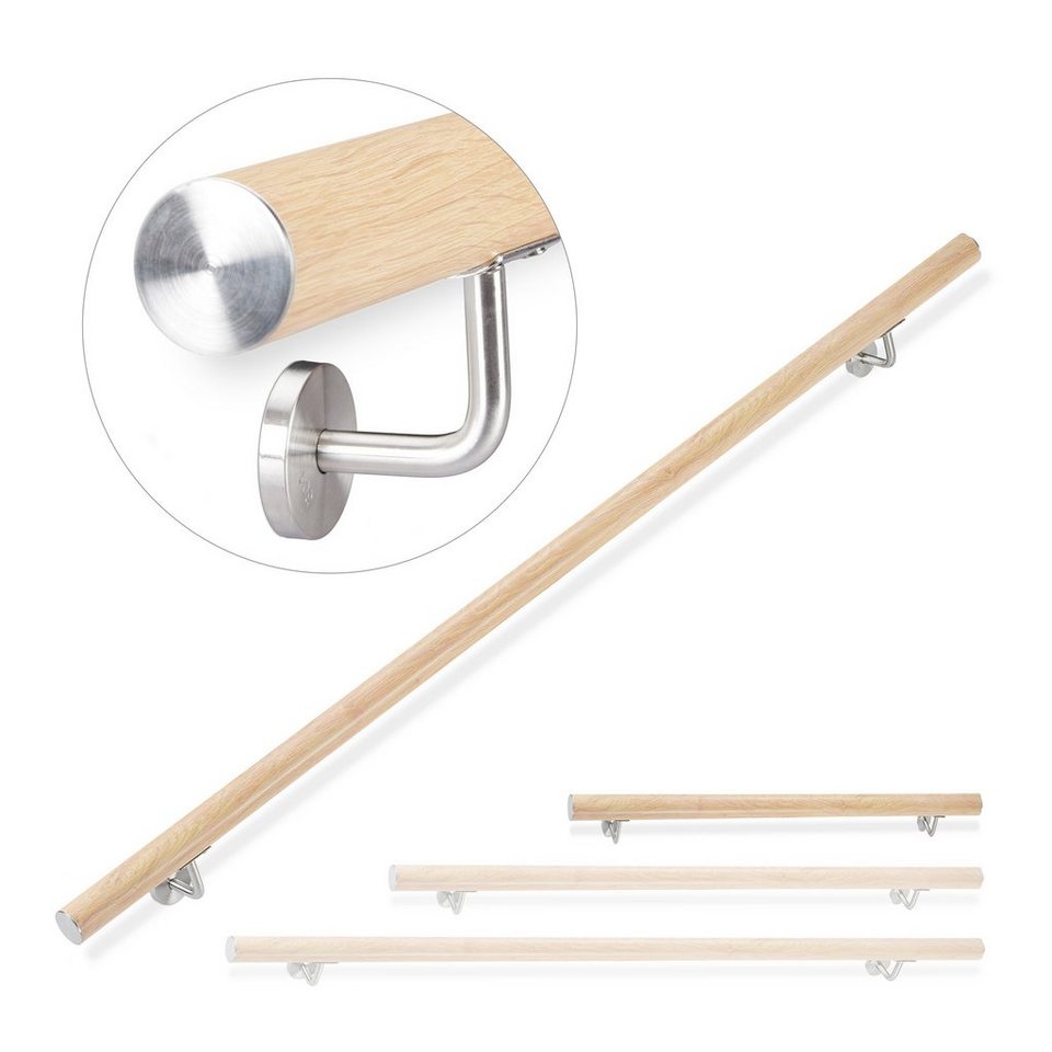 relaxdays Handlauf Handlauf Aluminium Buche-Optik, 100 cm Gesamtlänge ... relaxdays Handlauf Handlauf Aluminium Buche-Optik, 100 cm Gesamtlänge ...