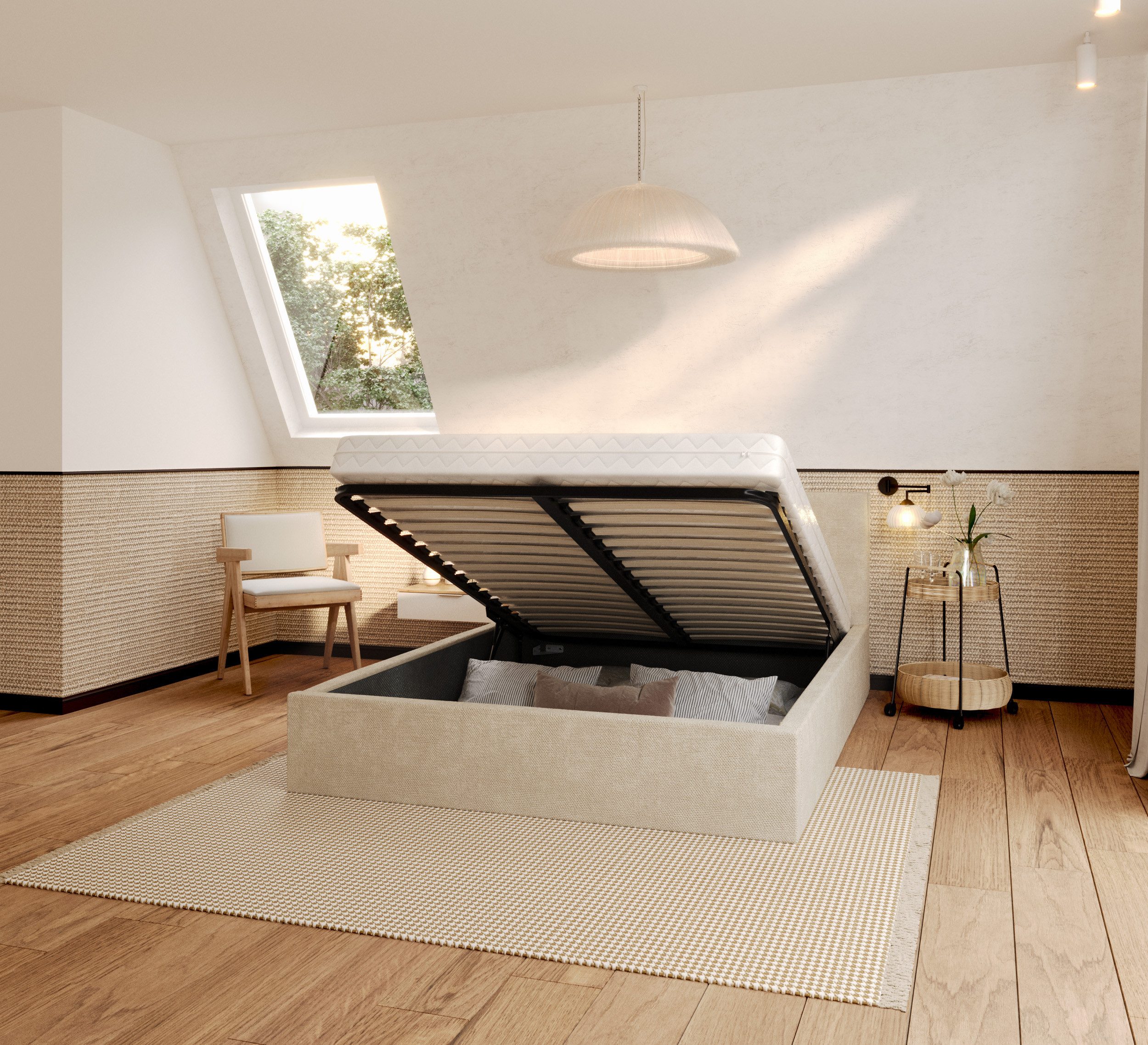 Bett Mit Bettkasten Zum Aufklappen