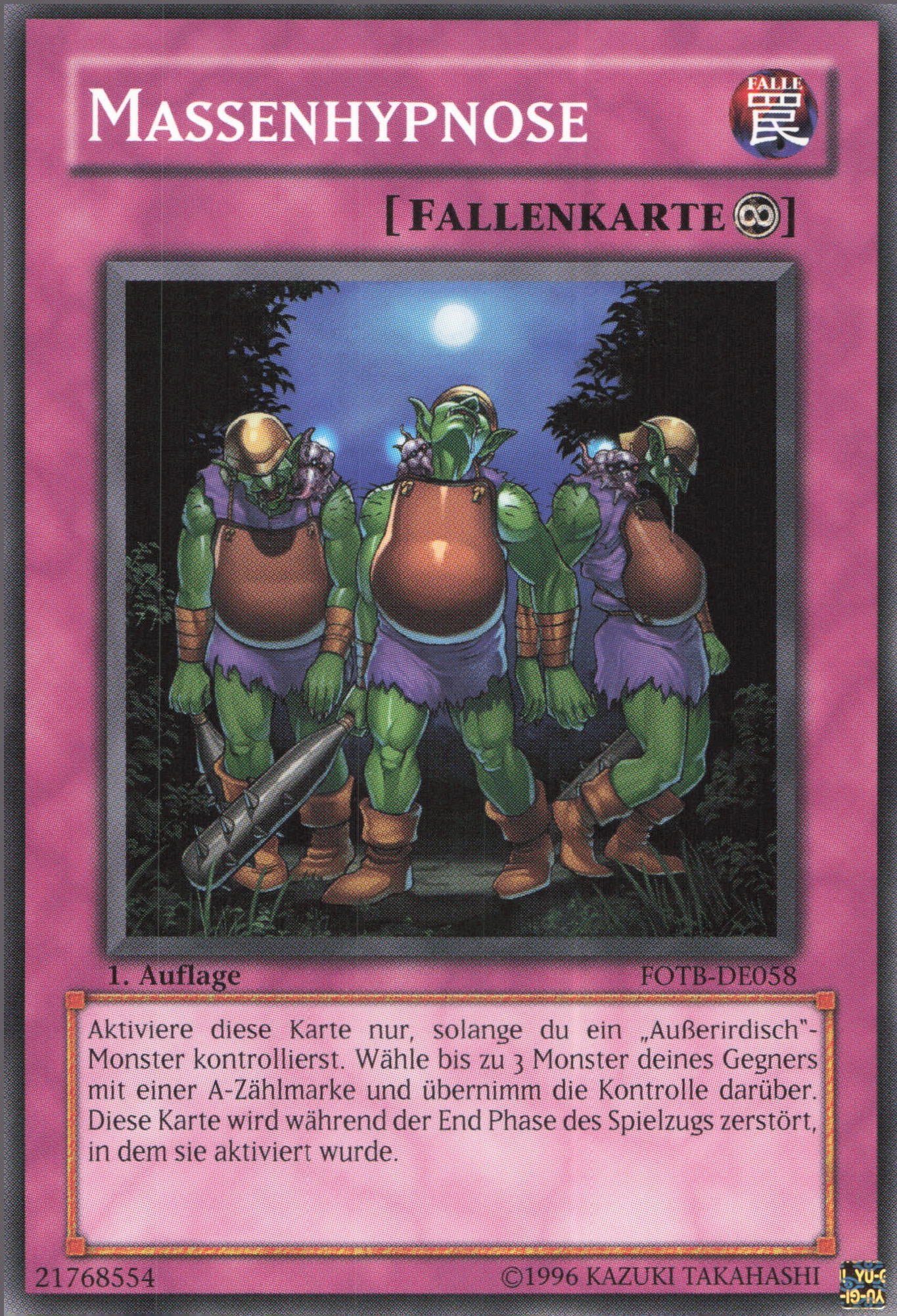 ᐅ ReCollectibles Sammelkarte YuGiOh Karte Massenhypnose deutsch, Yu-Gi-Oh! Karte FOTB-DE058 ...