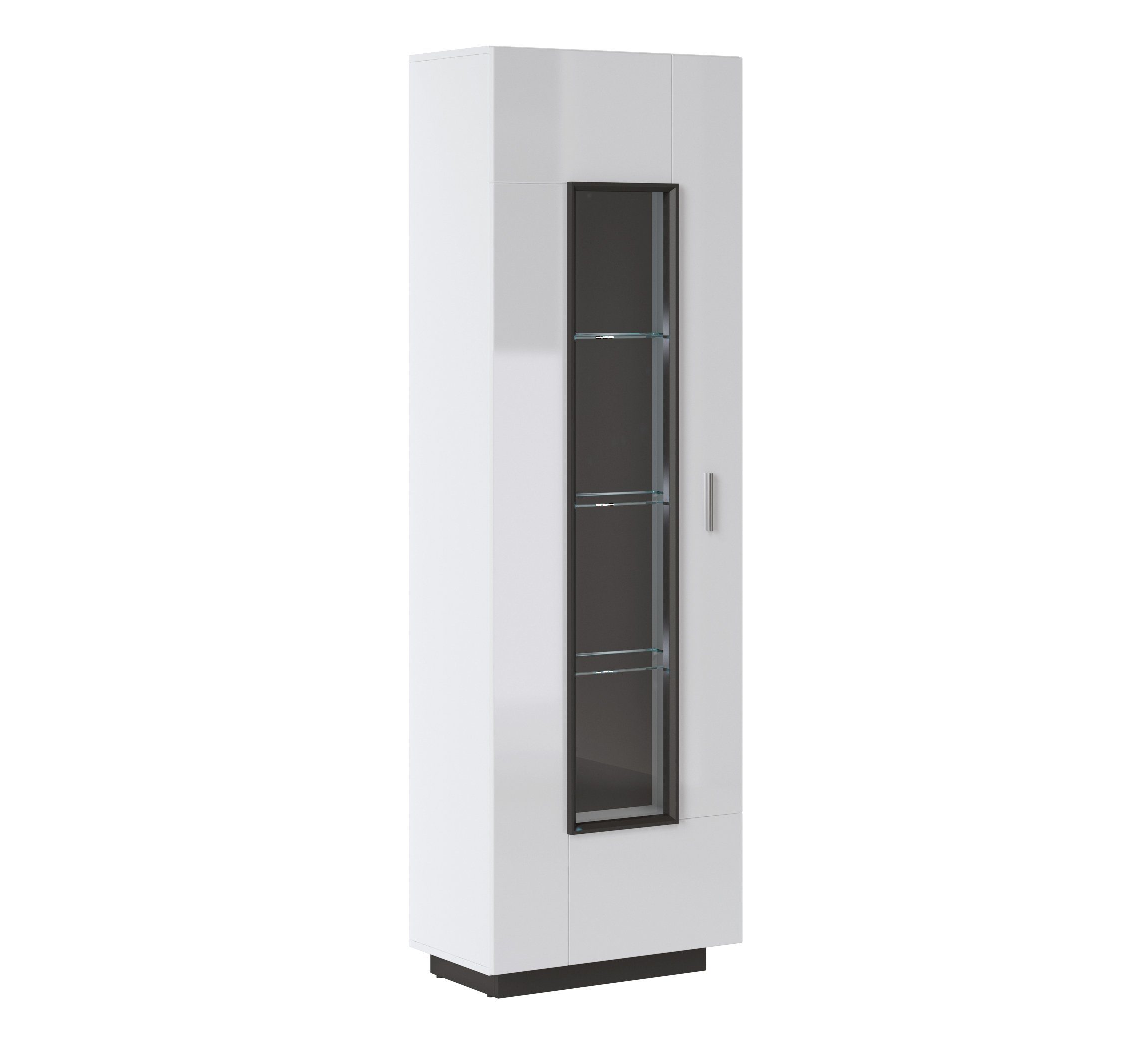 Möbelando Vitrine Ravv01l In Alpinweissschwarzpvc Weiss Hg Mit Einer