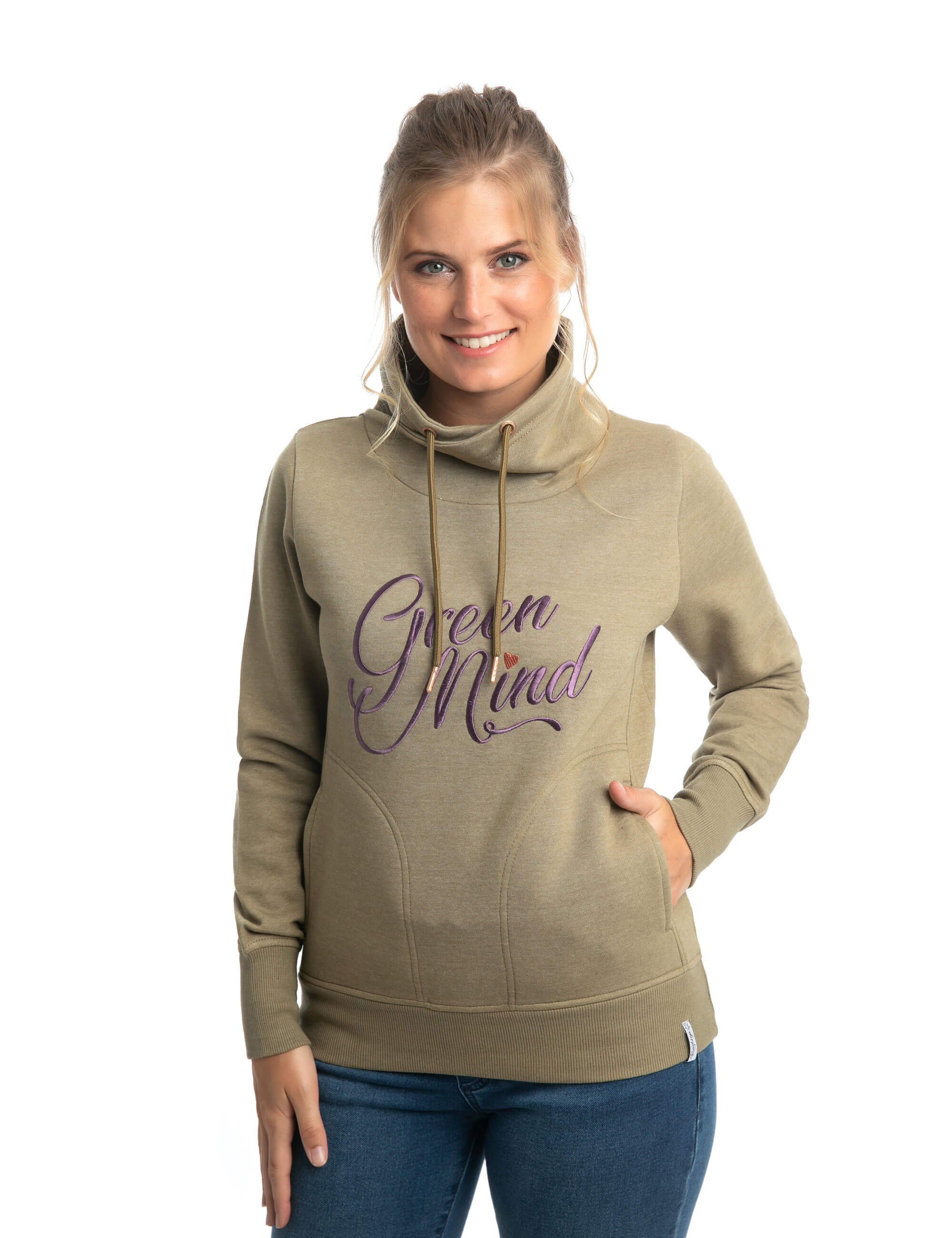 Roadsign Australia Sweatshirt Green Mind 1 Tlg Mit Schlauchkragen Und