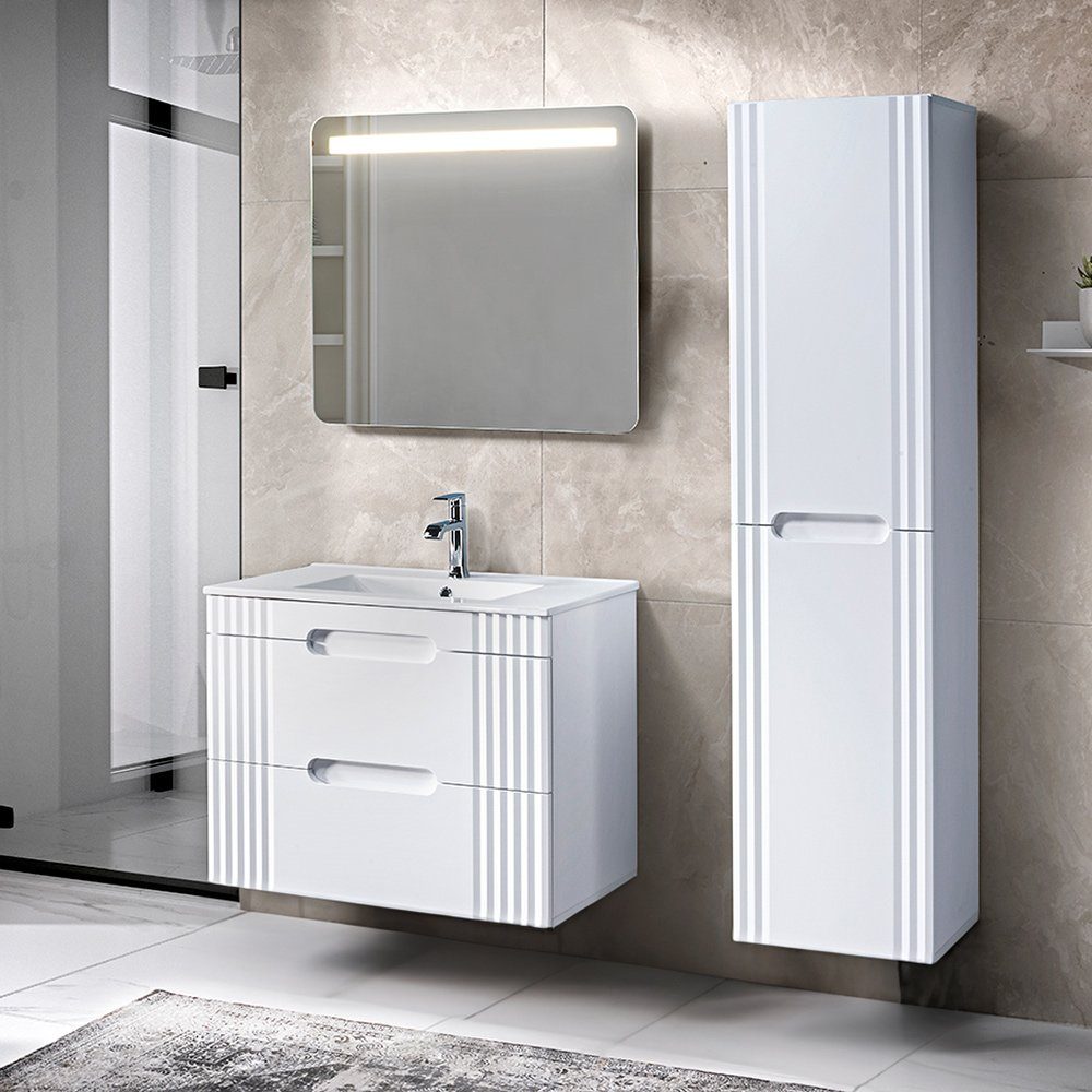 Lomadox Badmöbel Set Fairfield 56 Spar Set 3 St Weiß