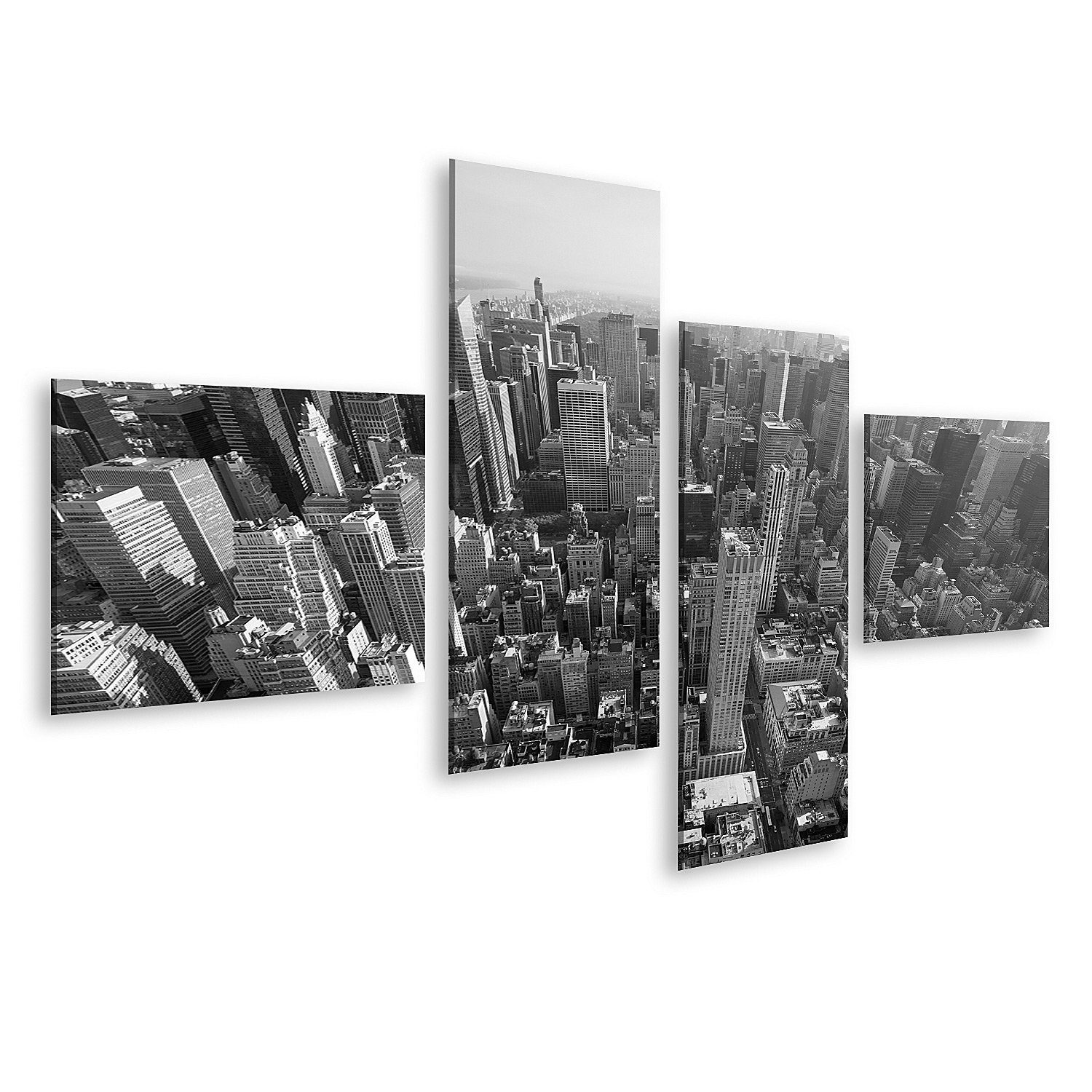 islandburner Leinwandbild Bild auf Leinwand New York City Manhattan Skyline Schwarz und Weiß Luf