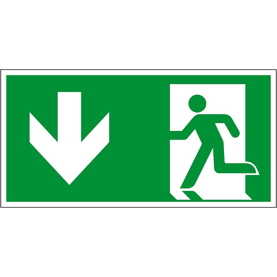 König Werbeanlagen Hinweisschild Notausgang, KRO, ASR/ISO, Folie, selbstklebend, 300x150mm