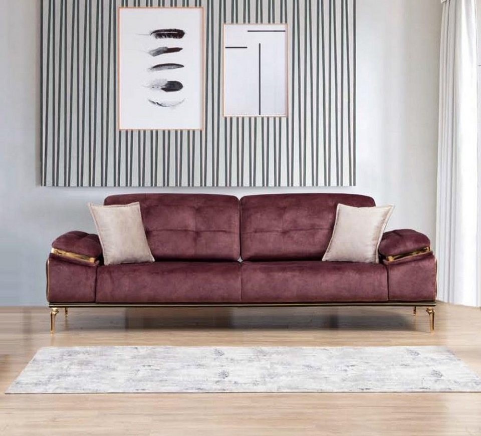 Jvmoebel Sofa Dreisitzer Luxus 3 Sitzer Couch Polster Modern Sitz