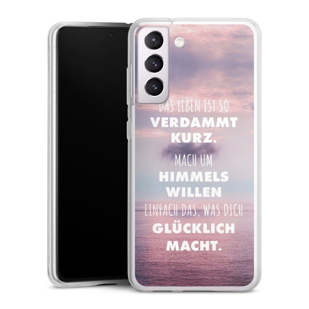 Deindesign Handyhülle Glück Spruch Statement Das Leben Ist So Verdammt