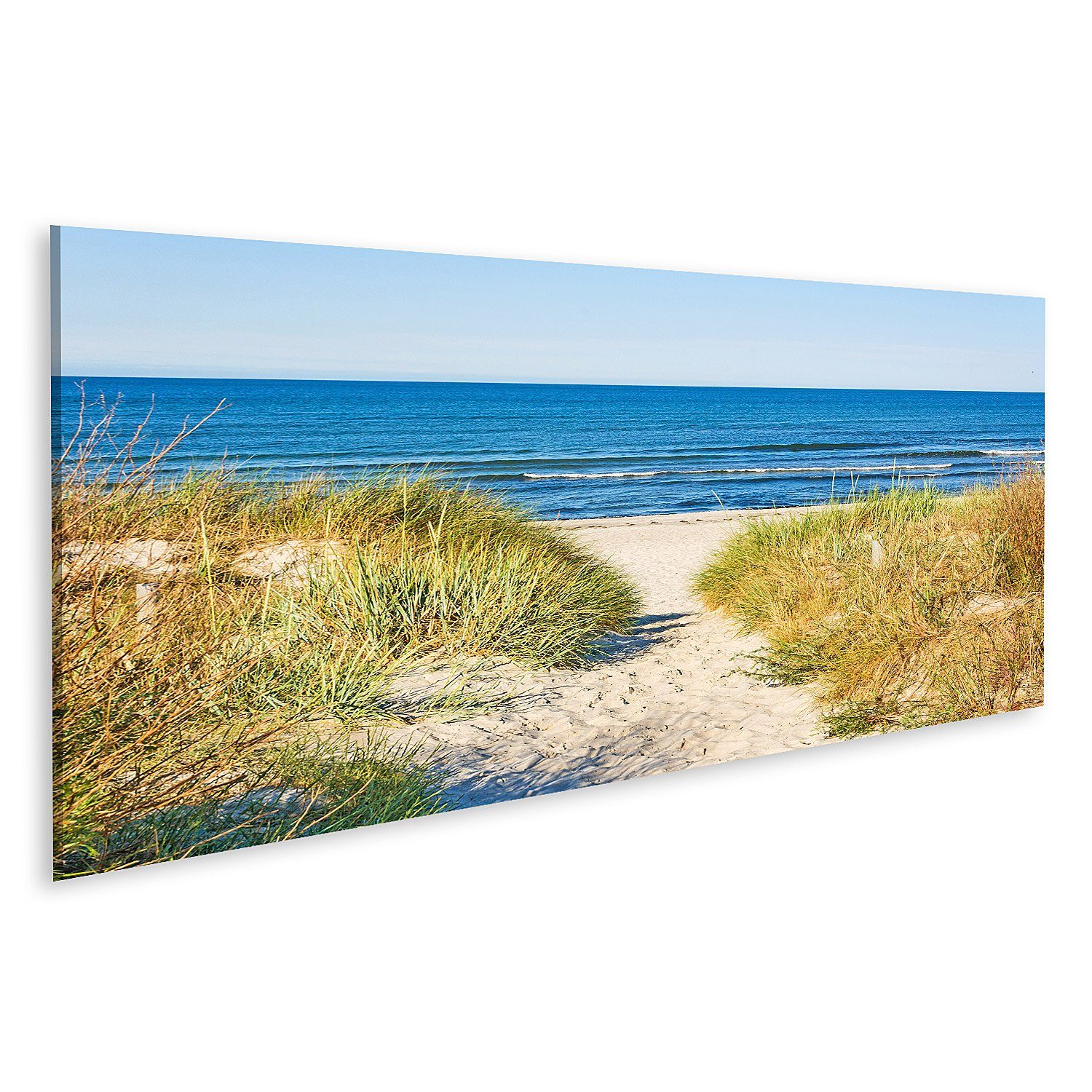 islandburner Leinwandbild Bild auf Leinwand Strand Zugang Weg zur Ostsee Marram Grass Aside Wand
