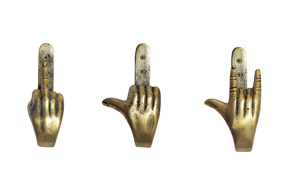 riess-ambiente Wandgarderobe FINGERS messing, Metall · Dekoration ...