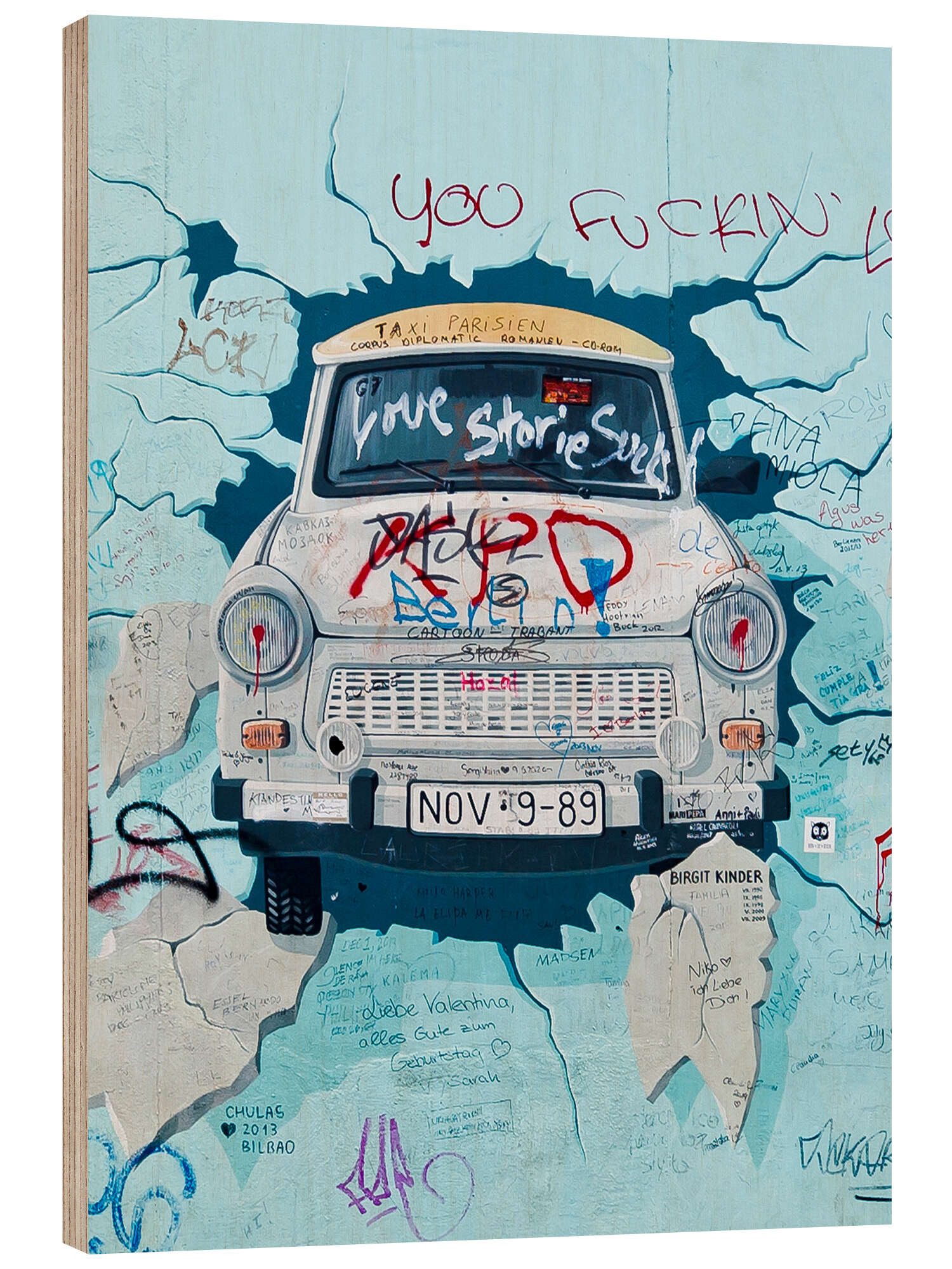 Posterlounge Holzbild Editors Choice Motiv An Der Berliner Mauer