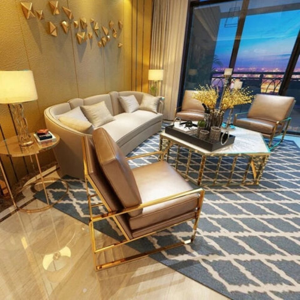 Jvmoebel Wohnzimmer Set Sofa Polster Sitz Couch Garnitur Leder Sofas