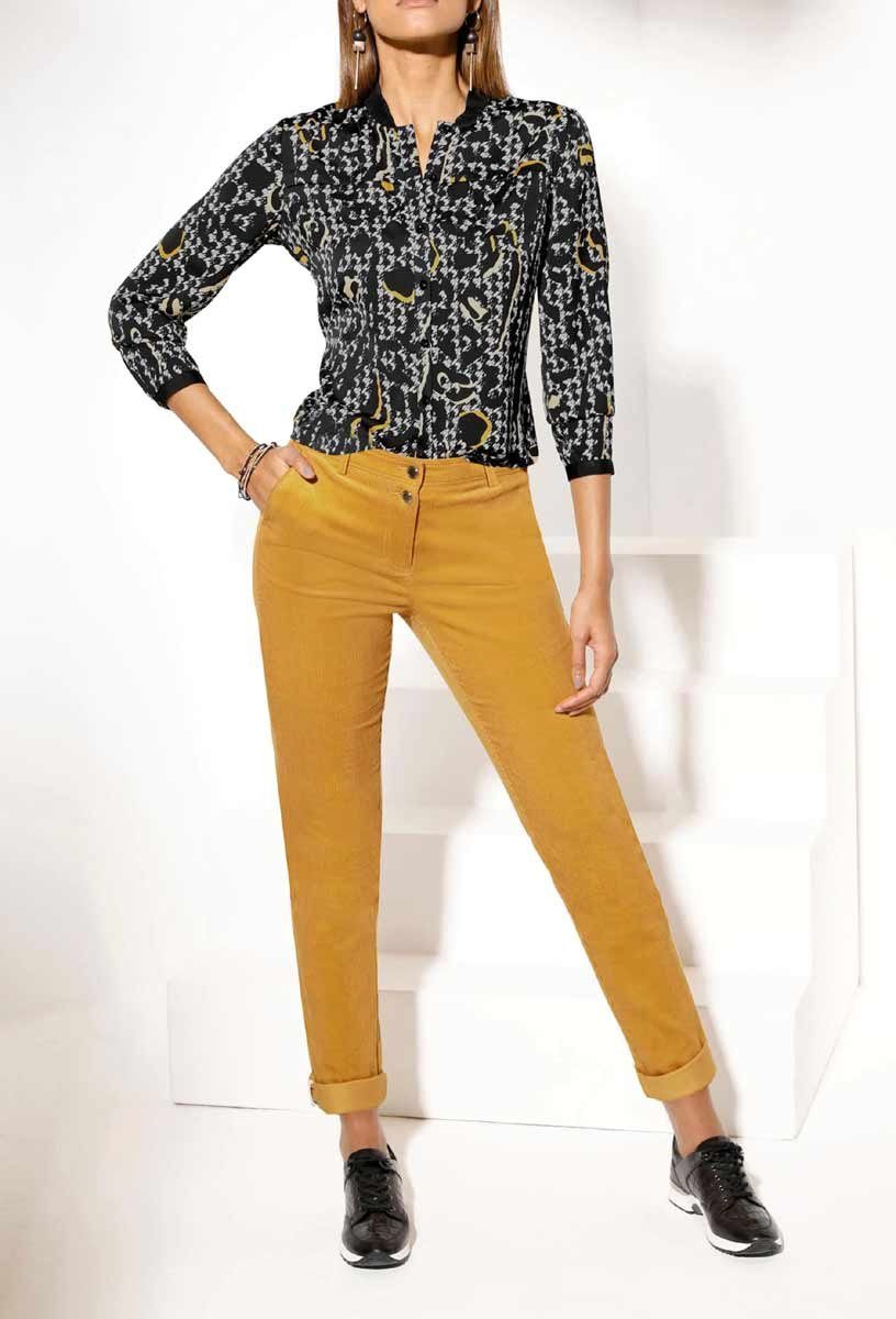 Creation L Stoffhose CrÉation L Damen Cord Stretchhose Ocker