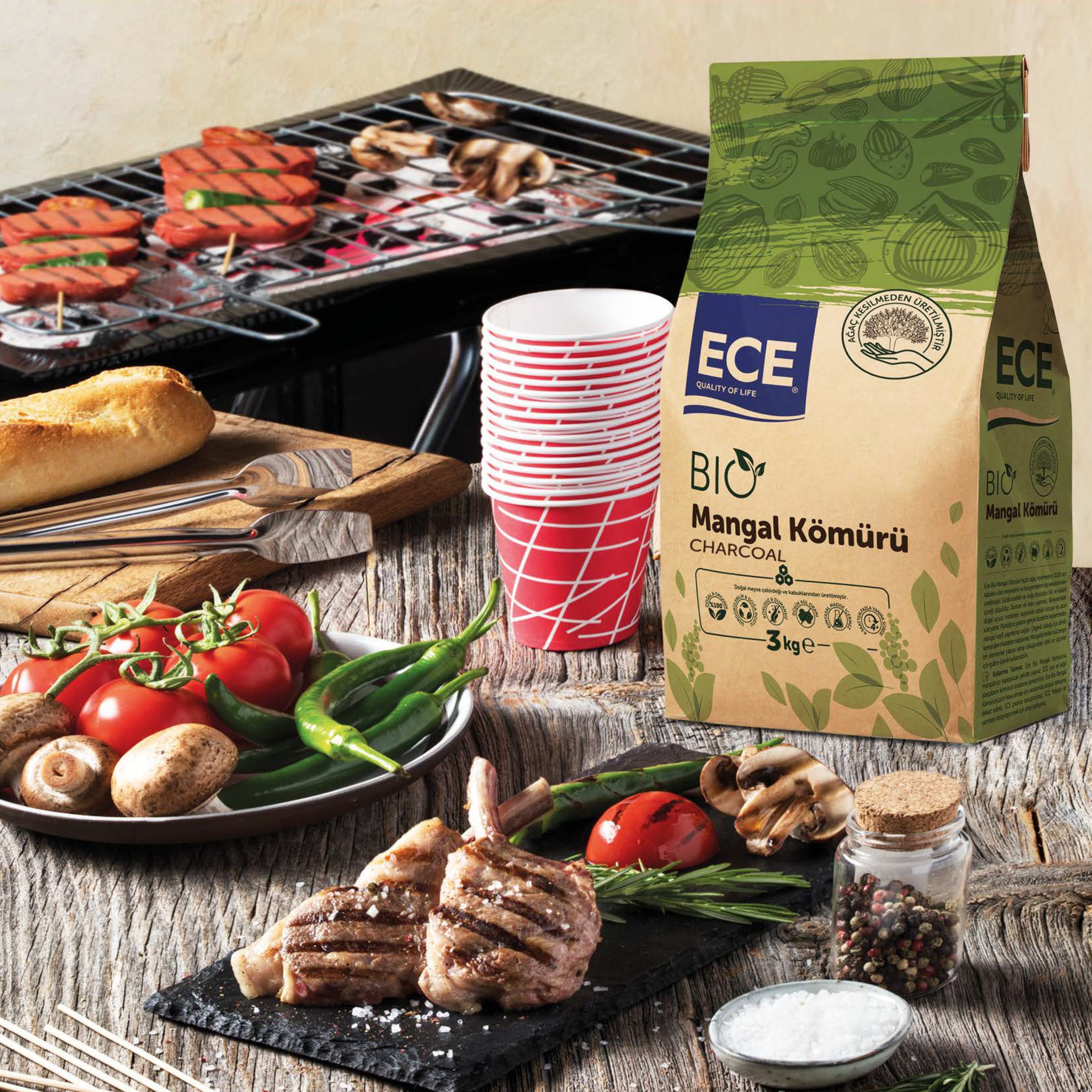 ECE Grillkohle BBQ-Coal,Grillkohle,Mangal Kömür 3KG,bio,natural ...