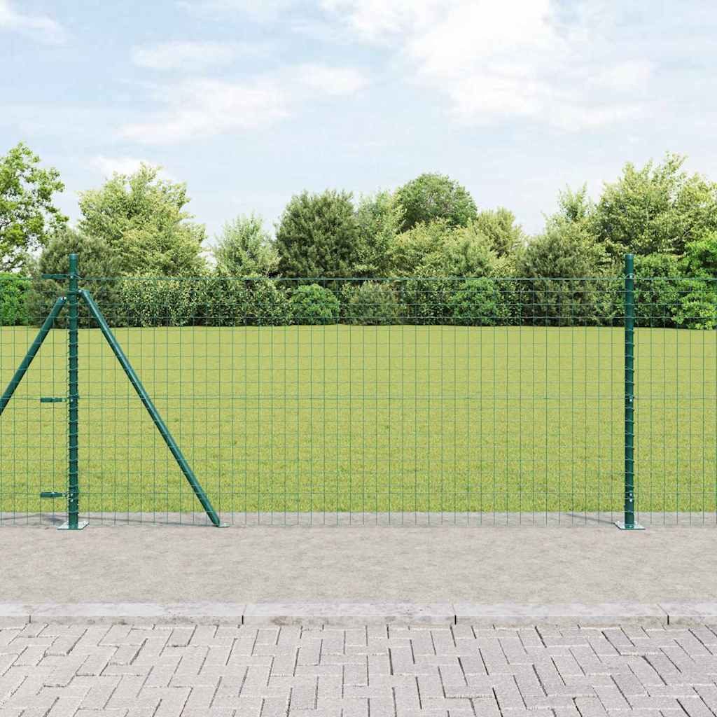 vidaXL Gartenzaun Geschweißter Drahtzaun mit Betonfundament 10 x 1 m (B ...