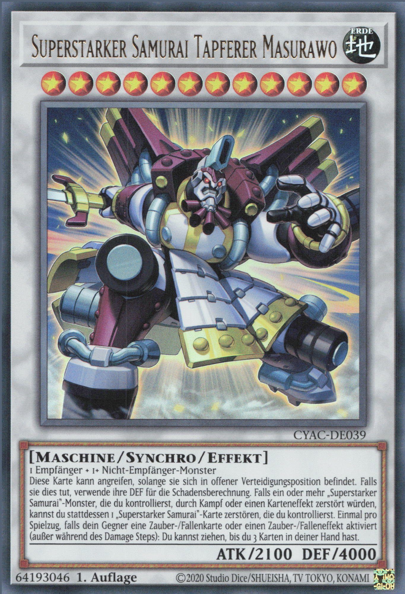 ReCollectibles Sammelkarte YuGiOh Karte Superstarker Samurai Tapferer Masurawo, Yu-Gi-Oh! Karte ...