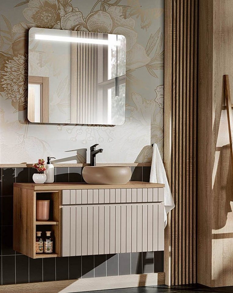 Einfachgutemoebel Waschtisch Set Badezimmer Karata 100cm Set 2 Tlg