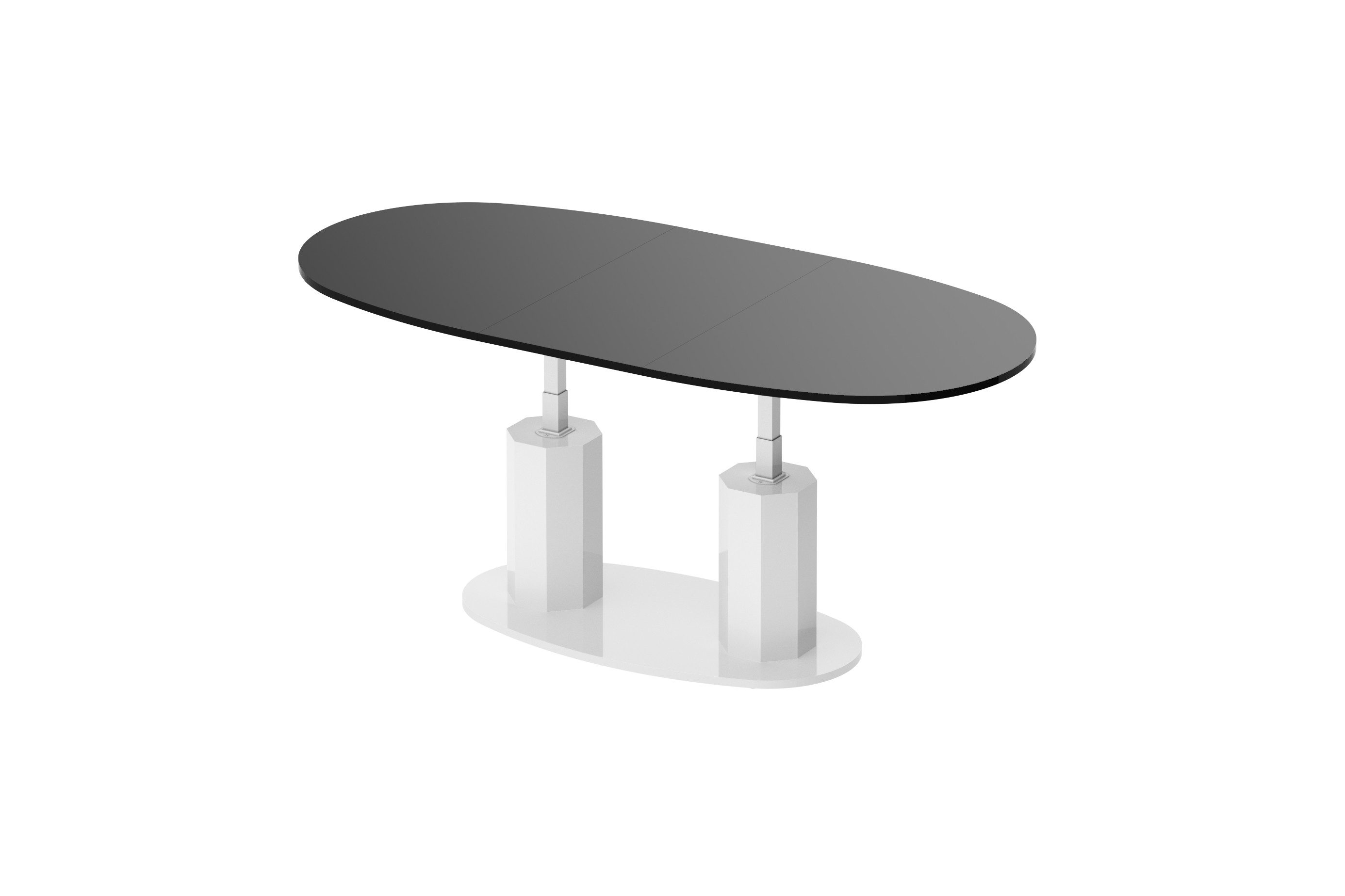 designimpex Couchtisch Design HBL-111 stufenlos höhenverstellbar ausziehbar oval