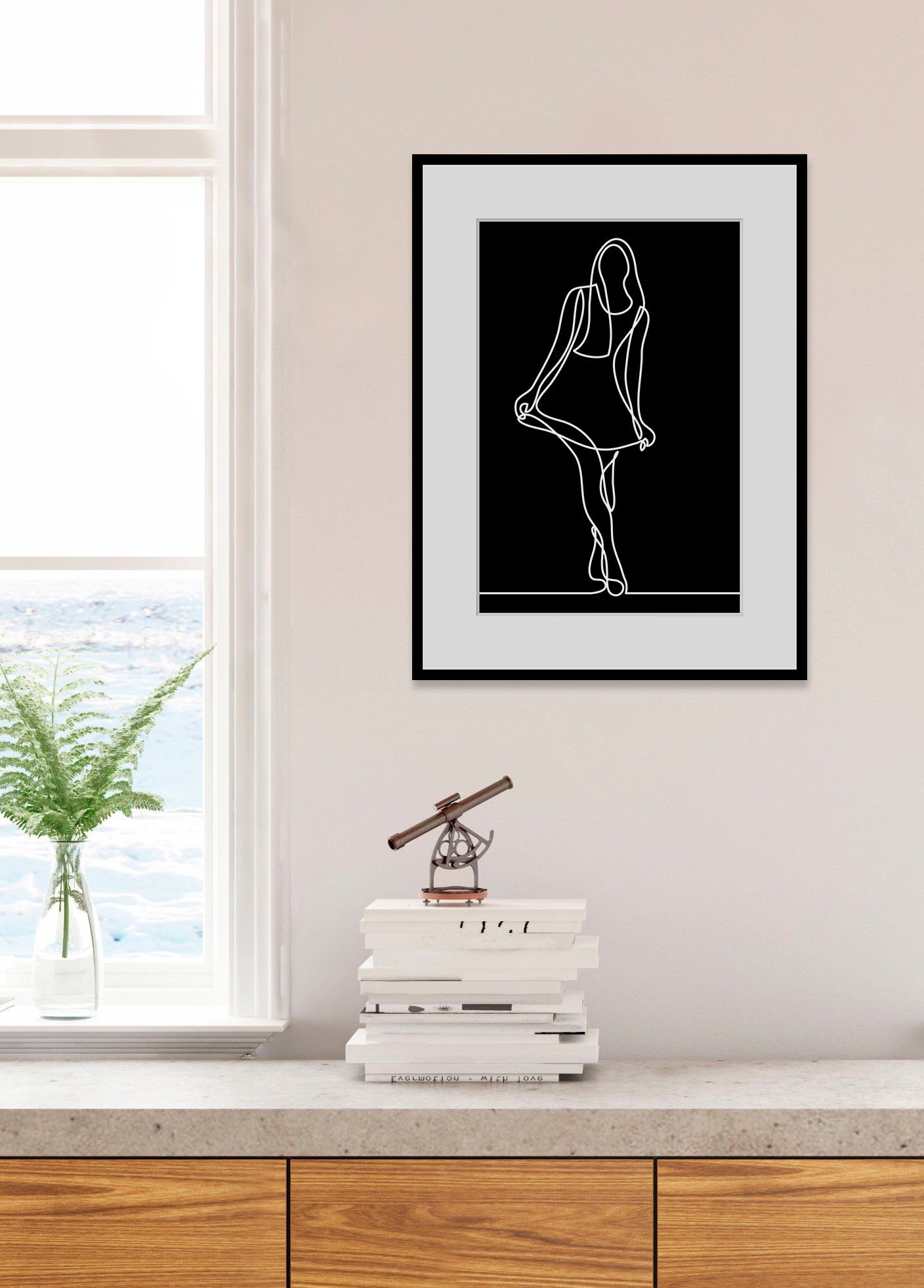 queence Bild Jolina, Frau (1 St), Poster, gerahmt, minimalistisch