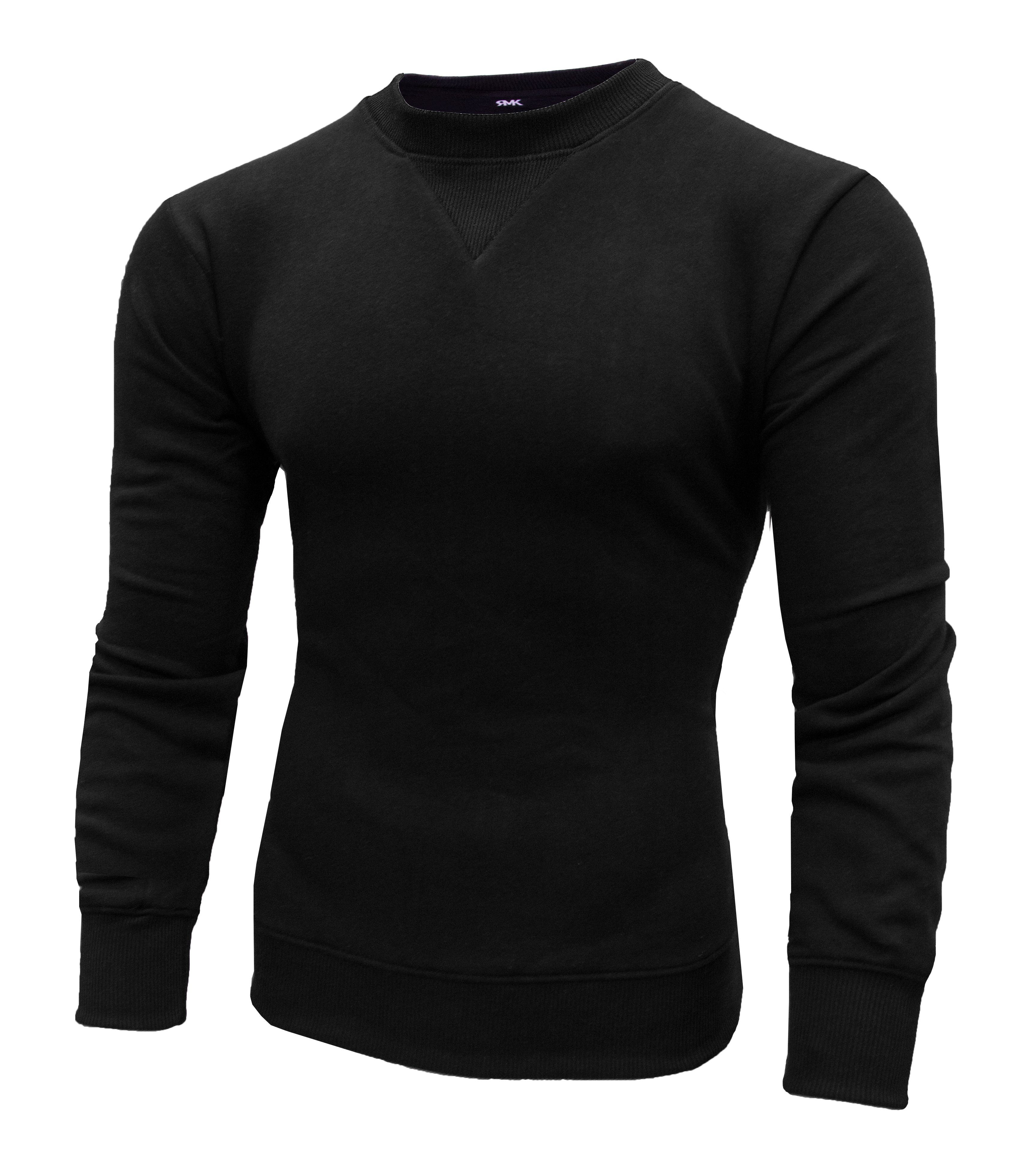 Rmk Rundhalspullover Herren Pullover Langarmshirt Basic Uni Sweatshirt