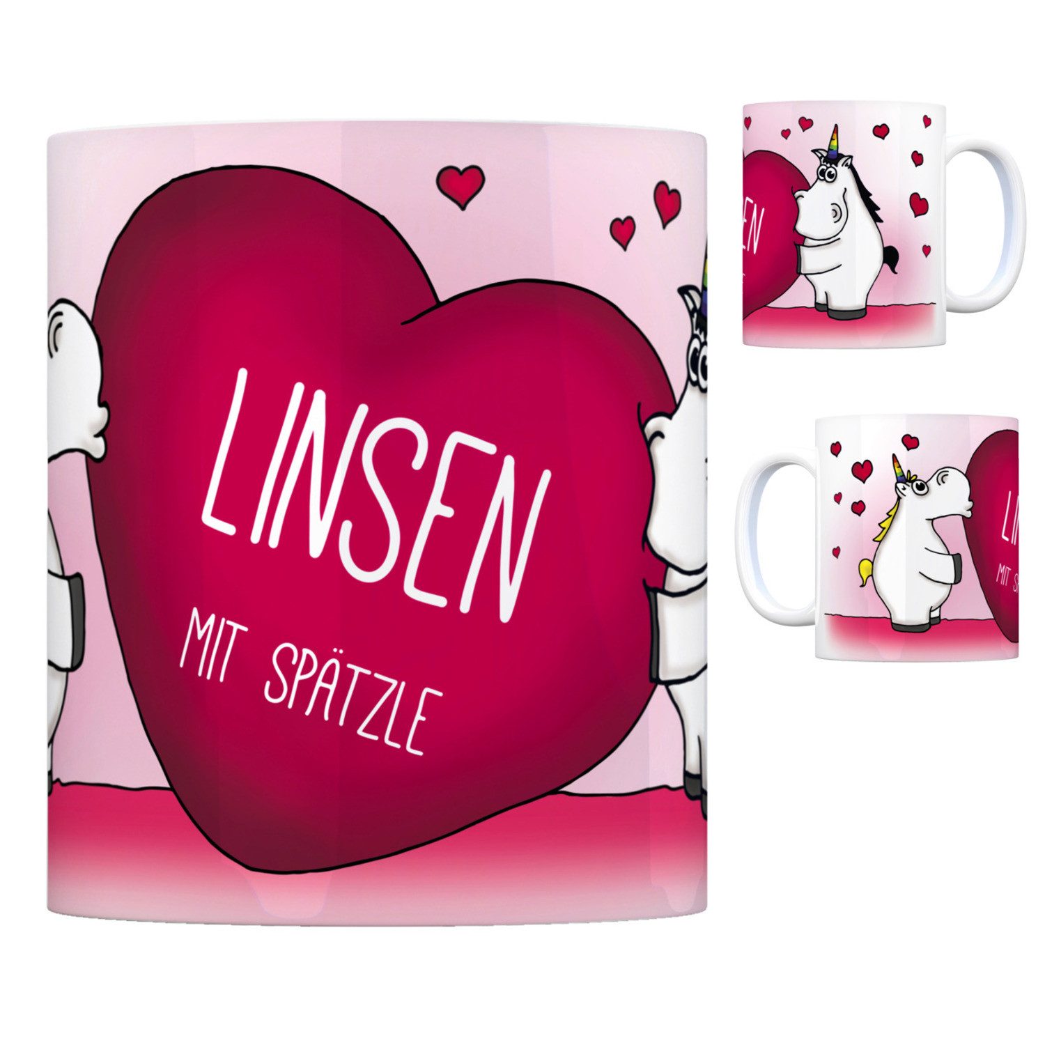 Speecheese Tasse Einhorn Kaffeebecher Mit Herz Motiv Und Spruch Linsen