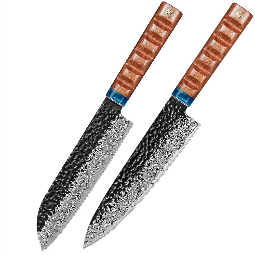 Kinglux Messer Set 2 Teiligdamaststahl Küchenmesser Set Chefmesser
