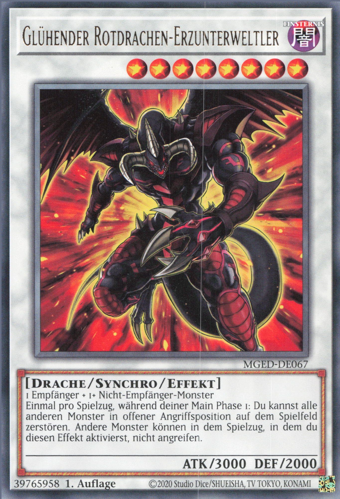 Recollectibles Sammelkarte Yugioh Karte Glühender Rotdrachen