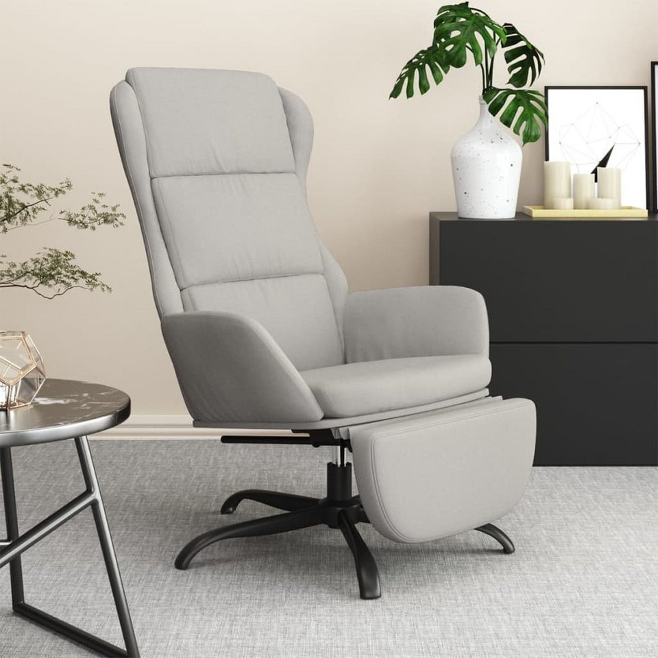 Vidaxl Sessel Relaxsessel Mit Fußstütze Hellgrau Mikrofasergewebe 1 St