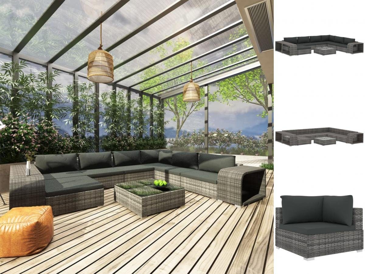 Vidaxl Garten Essgruppe 10 Tlg Garten Lounge Set Mit Auflagen Poly