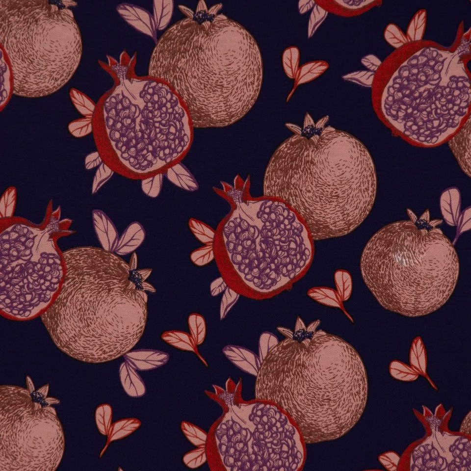 SchÖner Leben Stoff Dekostoff Ottoman Canvas Früchte Granatapfel