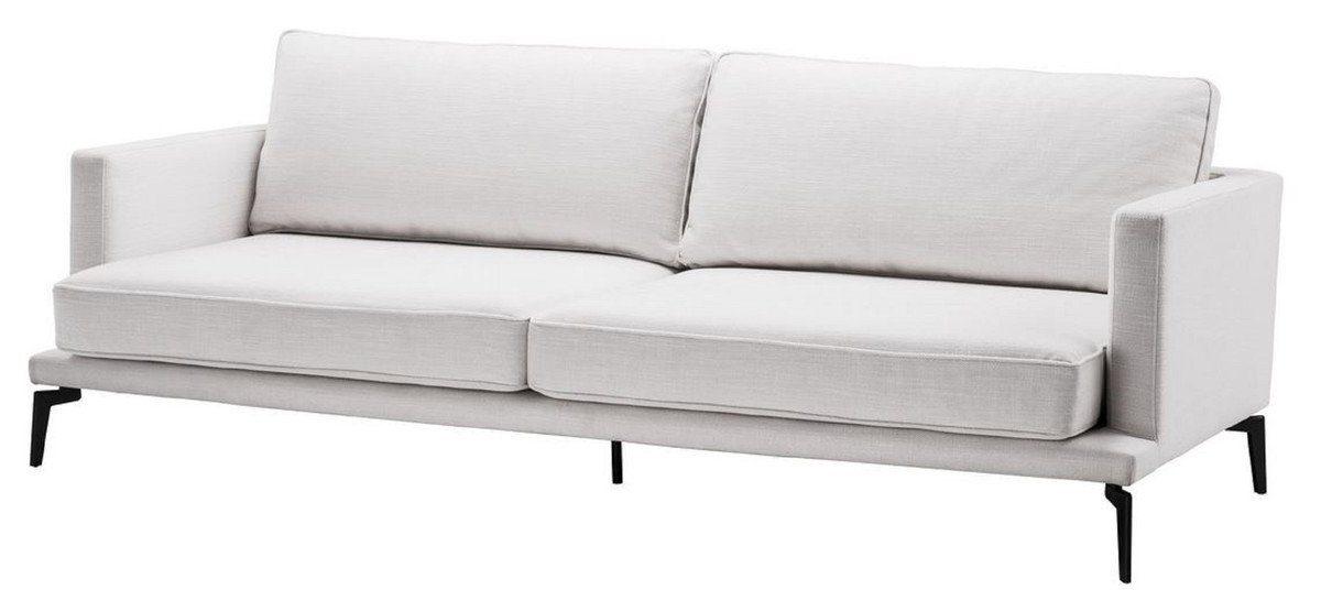 Casa Padrino Sofa Luxus Sofa Weiß Schwarz 230 X 99 X H 82 Cm