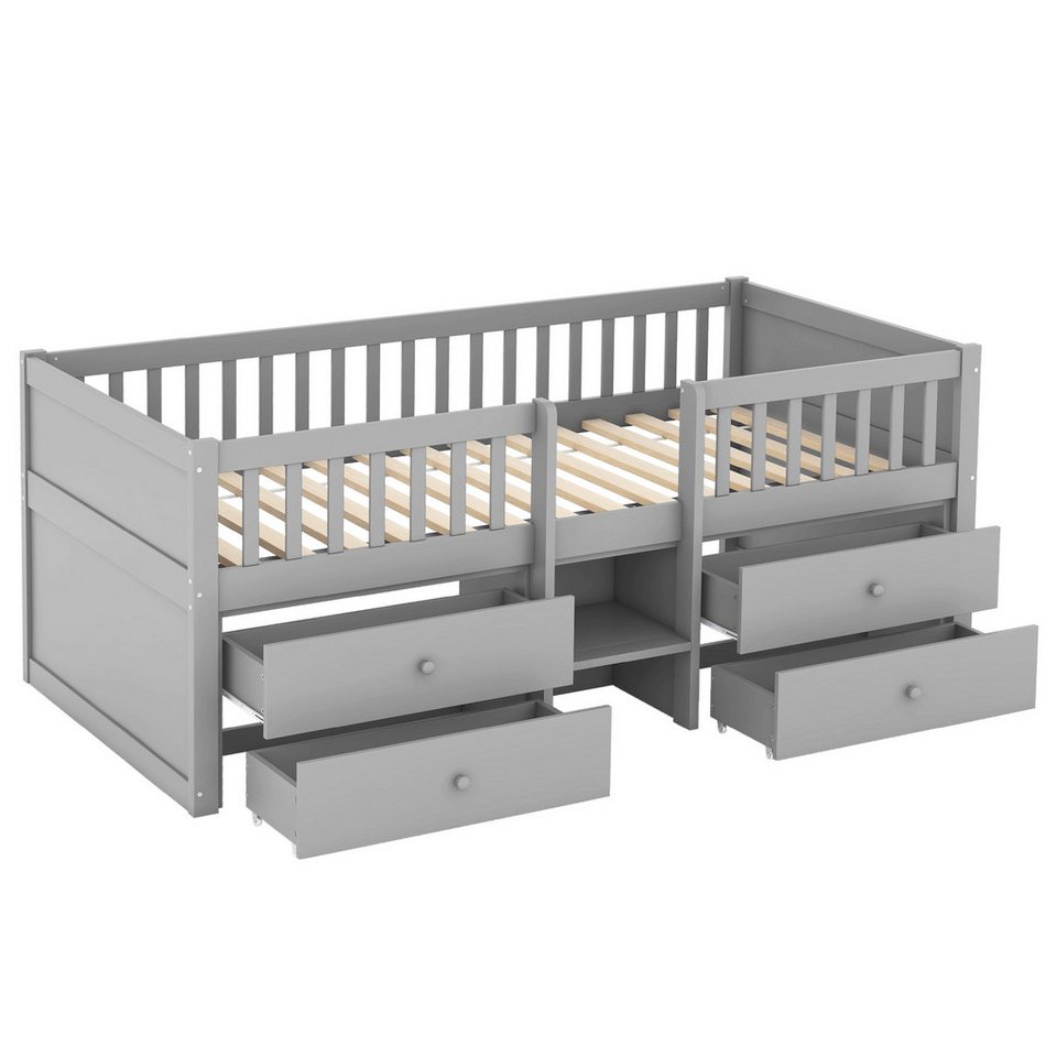 Ideasy Kinderbett Mit 4 Schubladen Etagenbett 90 X 200 Cm Halbhohes