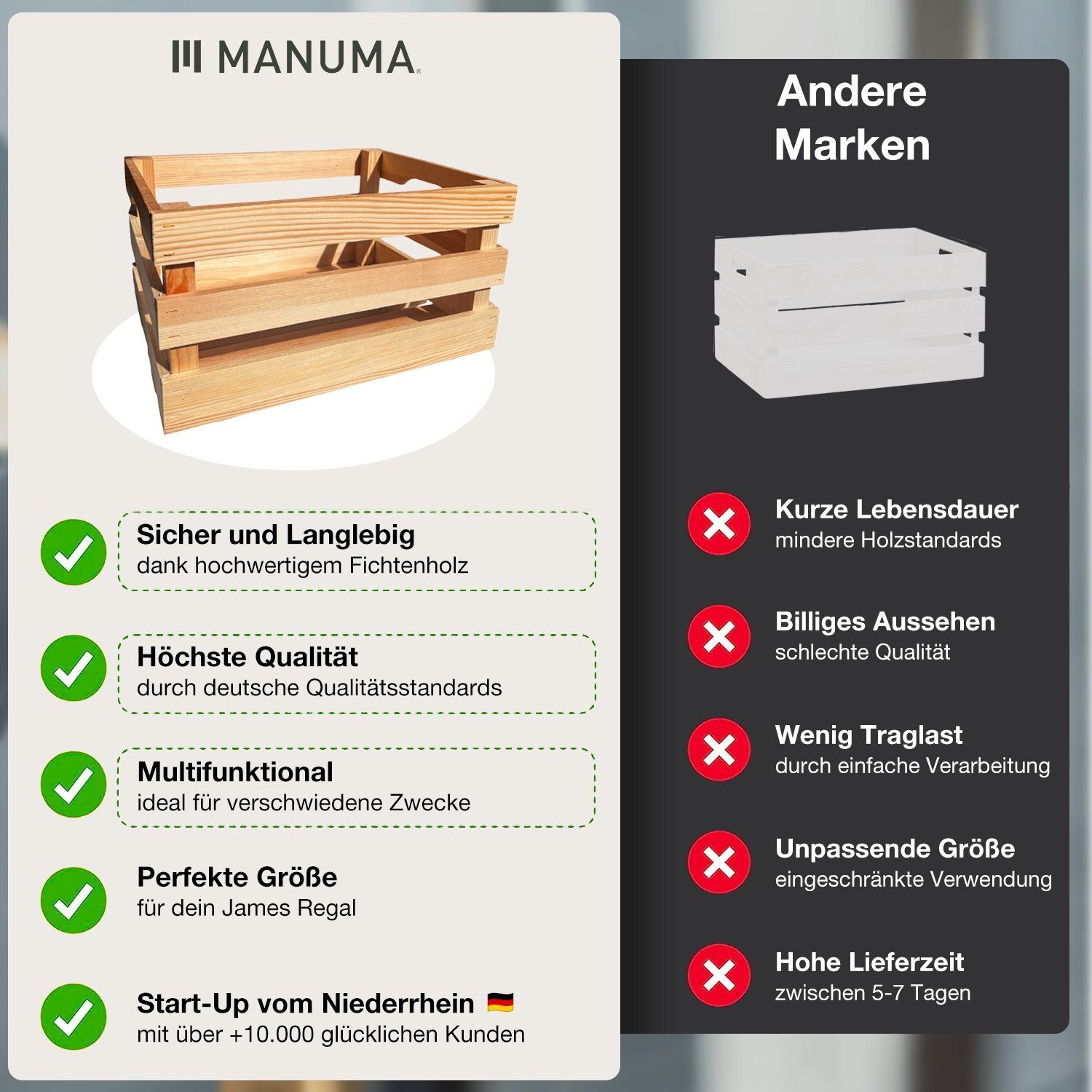 MANUMA® Allzweckkiste HOLZKISTE ideal für den James - Weinkiste ...