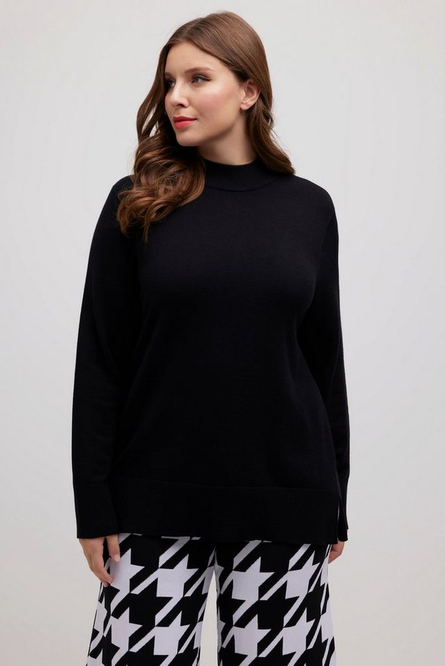 Ulla Popken Strickpullover Pullover Stehkragen Langarm Weicher Feinstrick