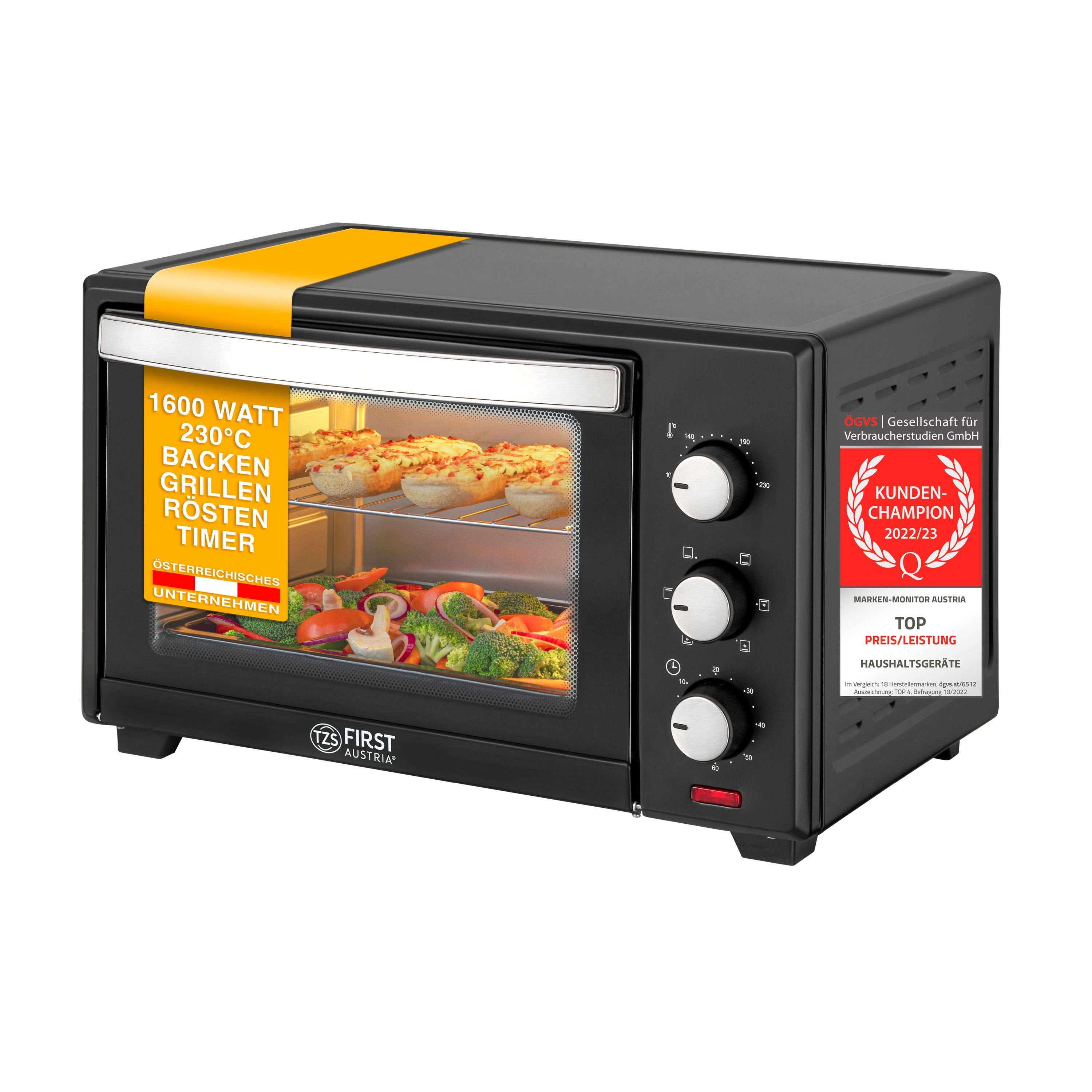 Tzs First Austria Minibackofen 30l Mini Backofen 1600w Ober