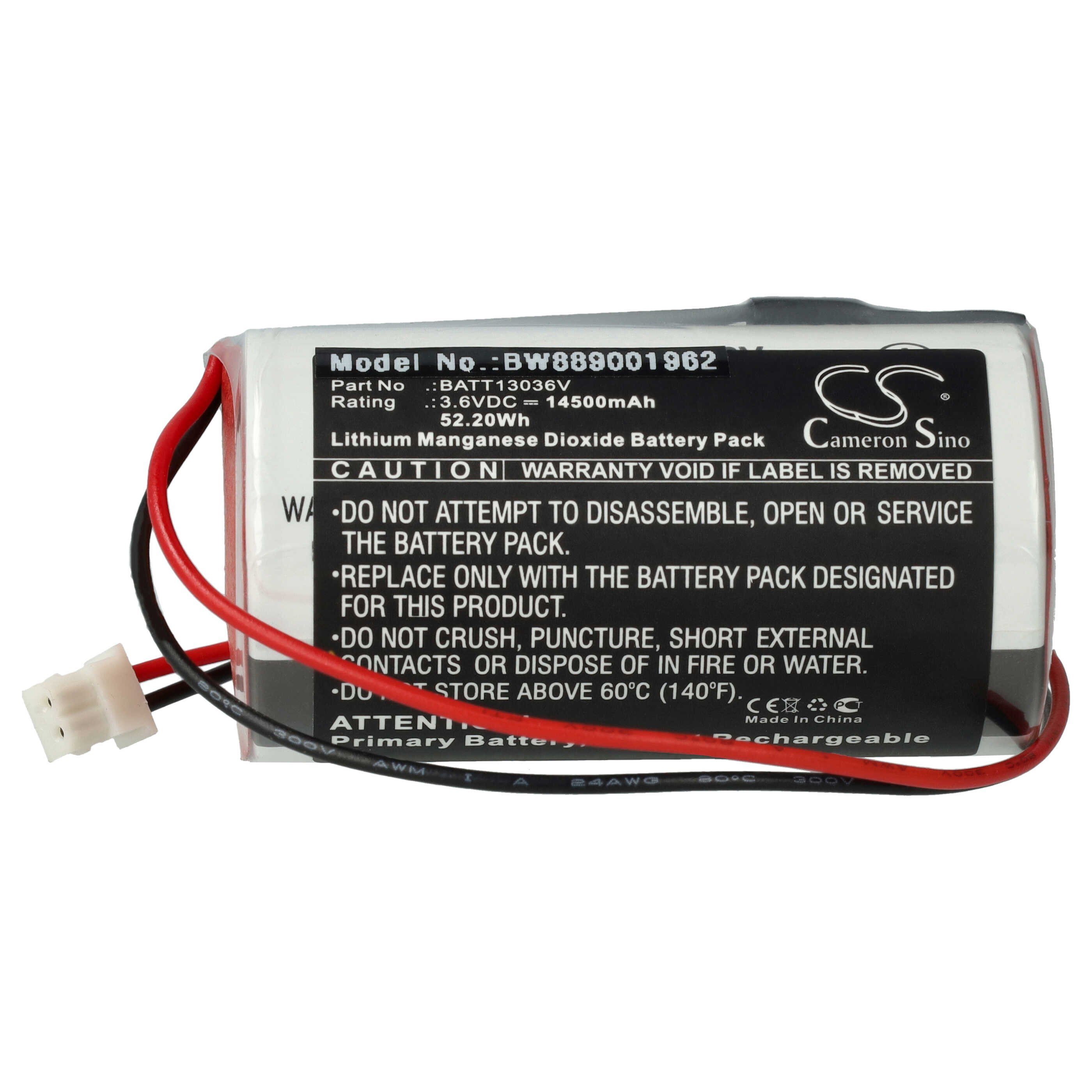 vhbw Ersatz für DSC BATT-PGX901, BATT13036V, BATT-PGX911 für Alarmanlage Akku Li-MnO2 14500 mAh ...