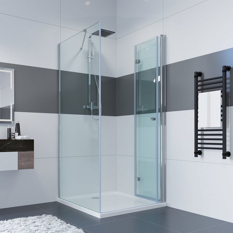 Impts Eckdusche Duschtür Falttür Mit Seitenwand Bxt 70x70 Cm