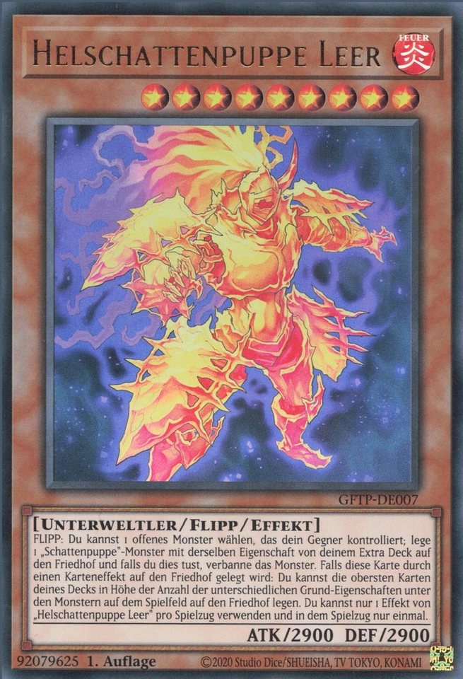 Recollectibles Sammelkarte Yugioh Karte Helschattenpuppe Leer Yu Gi Oh