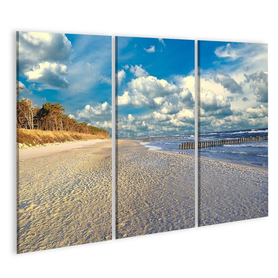 islandburner Leinwandbild »Bild auf Leinwand Ostsee Strand mit Dünen ... islandburner Leinwandbild »Bild auf Leinwand Ostsee Strand mit Dünen ...