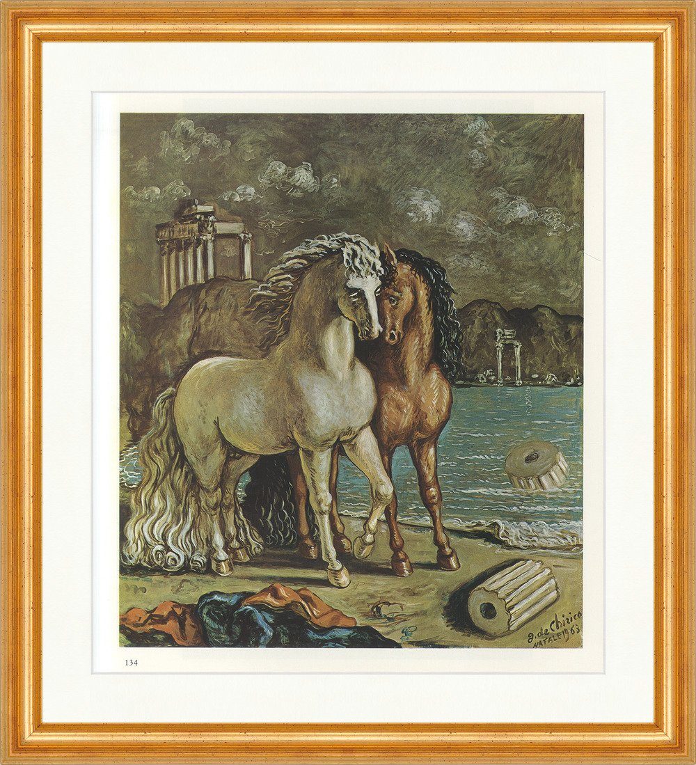 Kunstdruck Balios und Xantos Pferde des Achilles Giorgio De Chirico Plakatwelt 14, (1 St)
