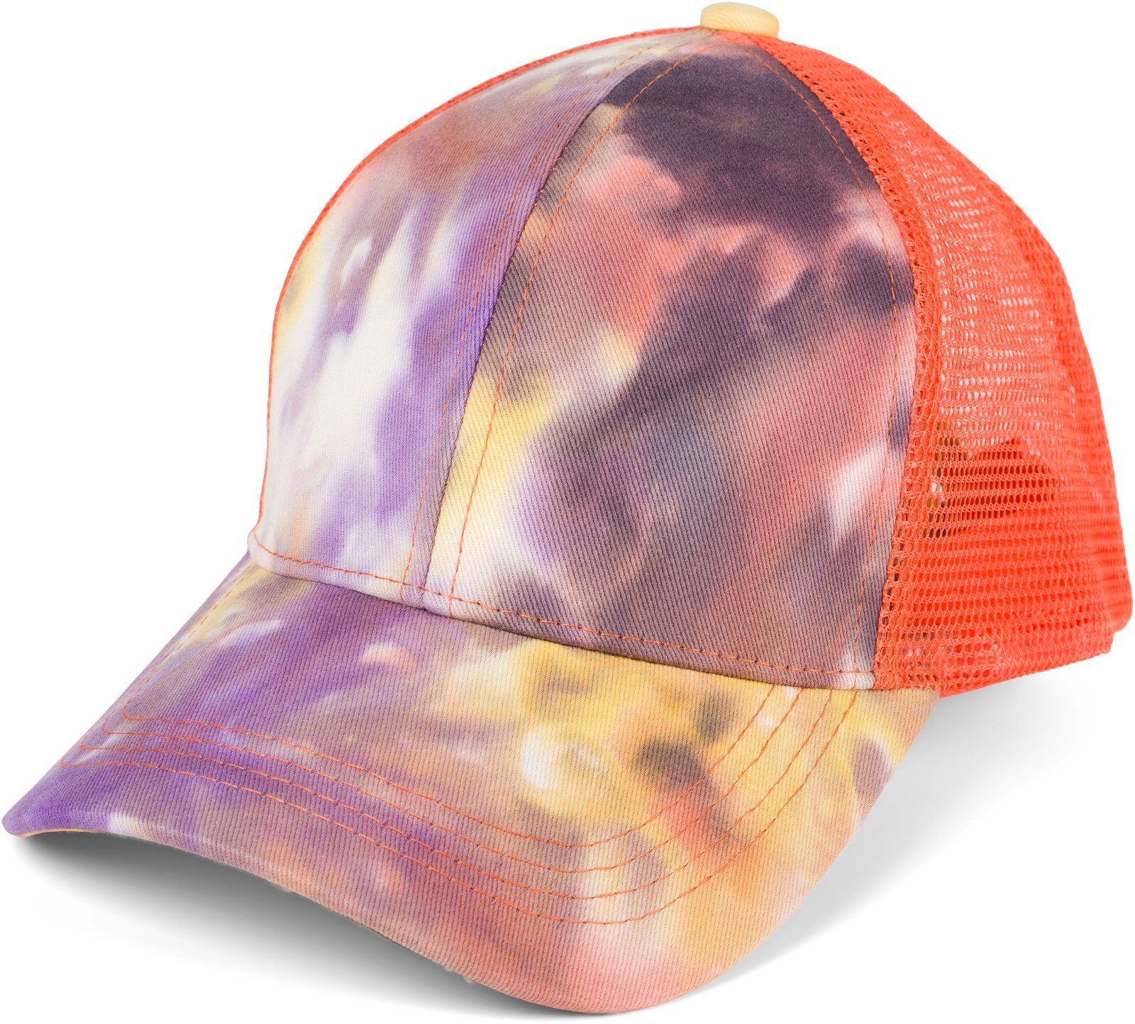 styleBREAKER Baseball Cap Ponytail Baseball Cap Batik mit Mesh Einsatz ...