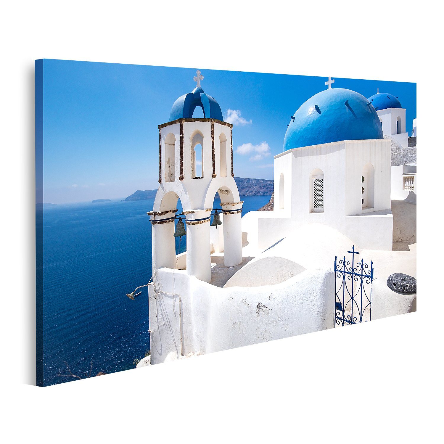 islandburner Leinwandbild Bild auf Leinwand Scenic View Of Traditional Cycladic Blue White And B