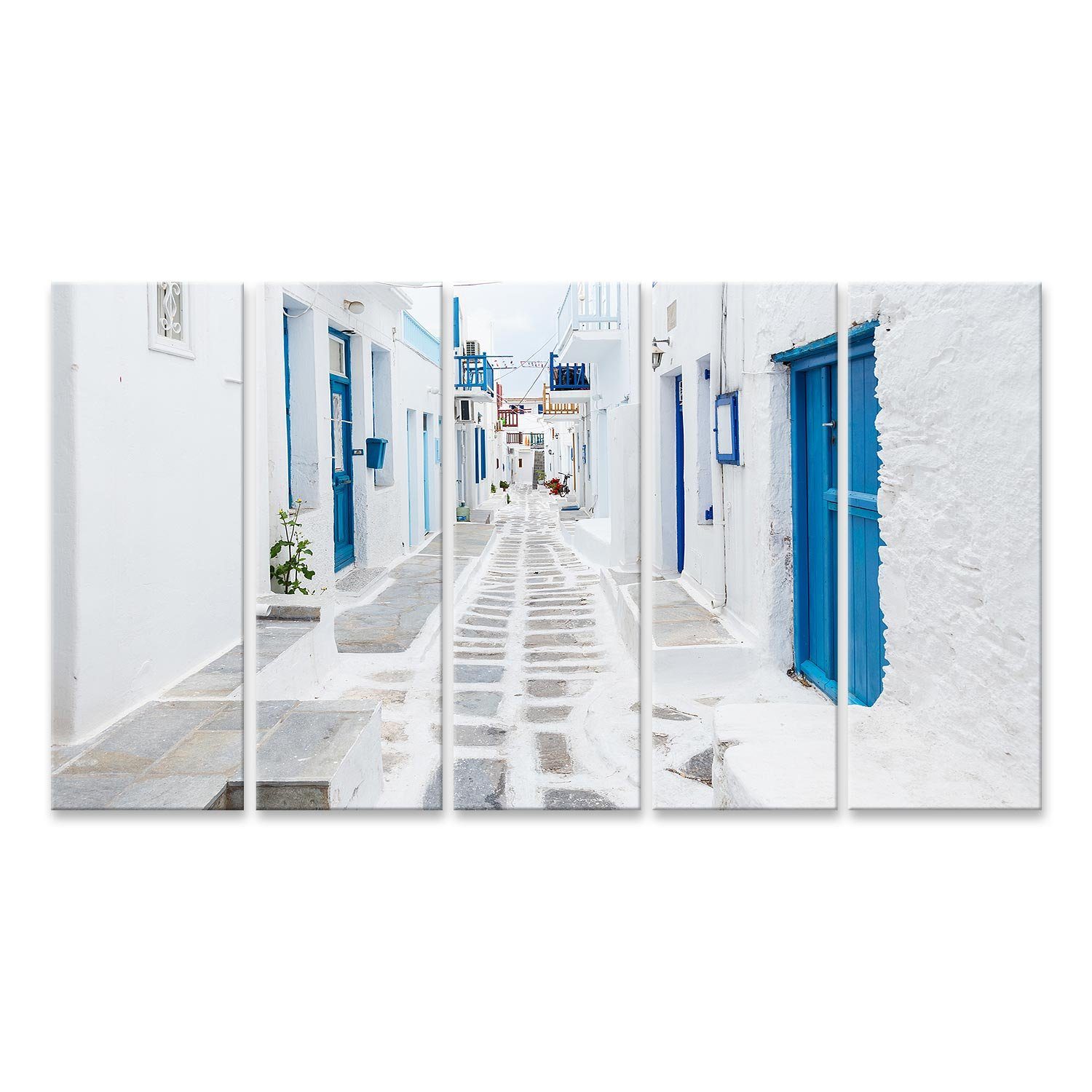 islandburner Leinwandbild Bild auf Leinwand Mykonos Street Griechenland Wandbild Leinwandbild W