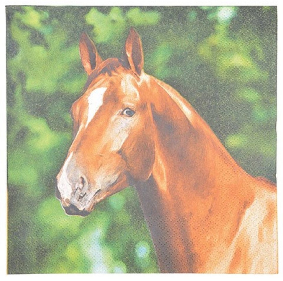 Linoows Papierserviette 20 Servietten Pferdeportrait Pferd Auf Dem