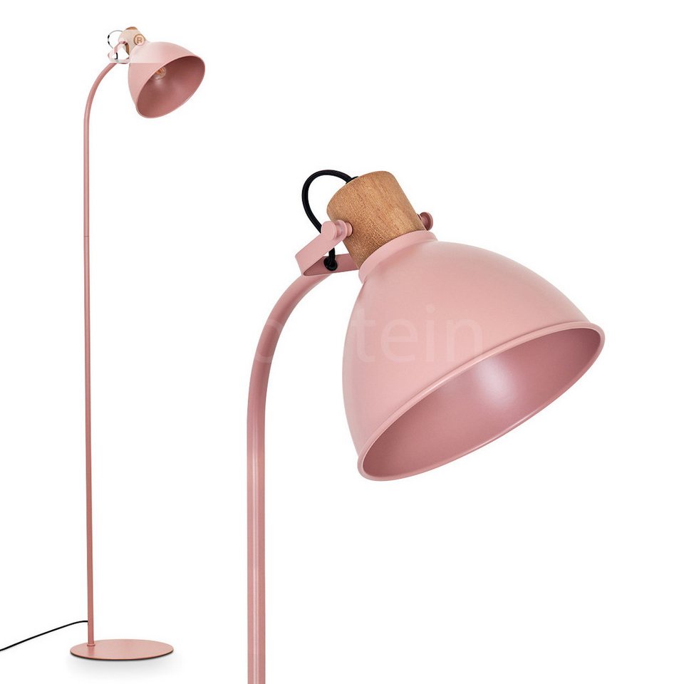 Hofstein Stehlampe Moderne Stehlampe Aus Metallholz In Rosanatur
