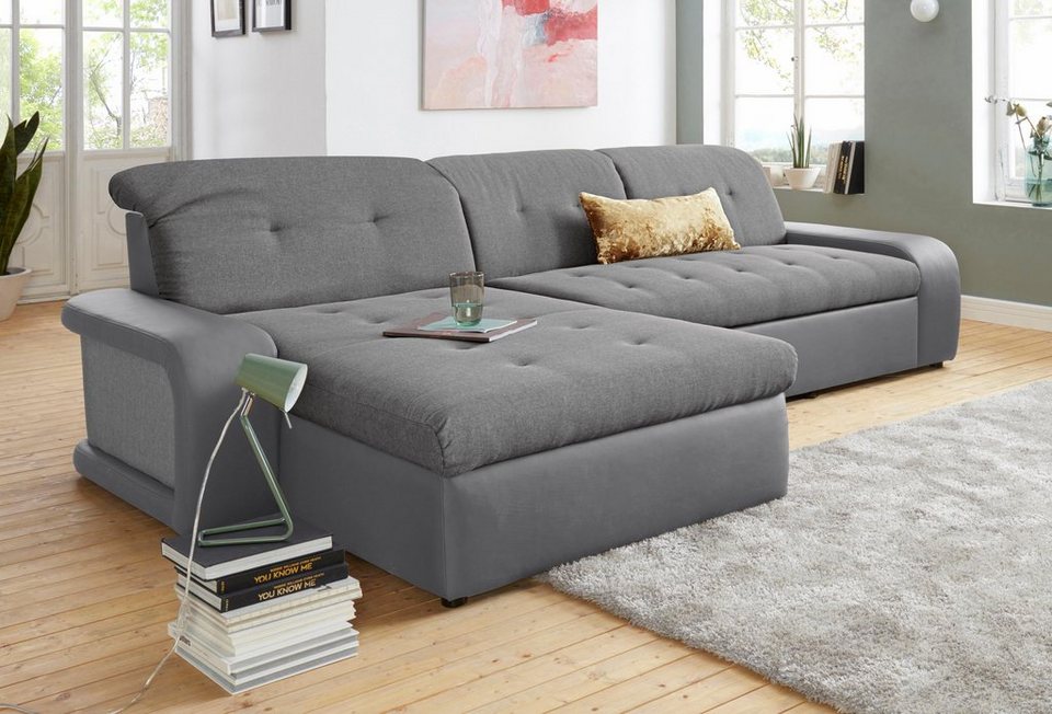 Domo Collection Ecksofa Mit Recamiere Wahlweise Mit Bettfunktion