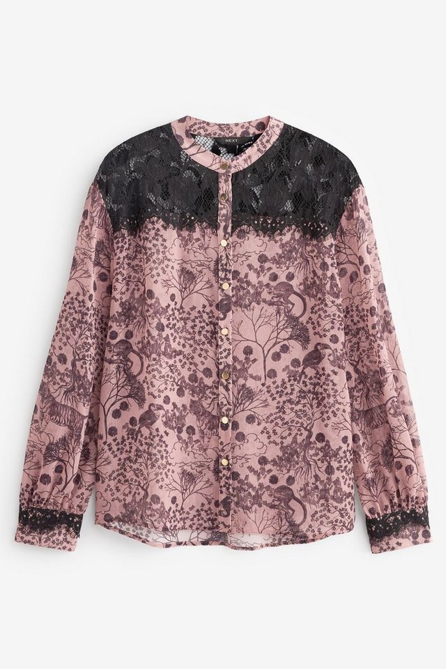 Next Langarmbluse Langärmlige Bluse Mit Spitzeneinsatz 1 Tlg