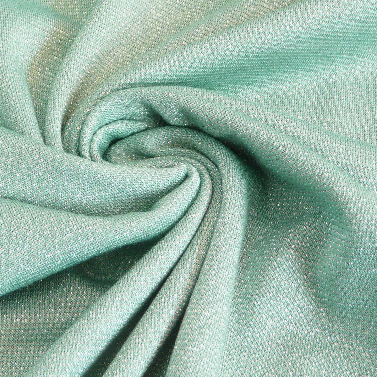 SchÖner Leben Stoff Viskose Stoff Lurex Jersey Mintgrün 160m Breite